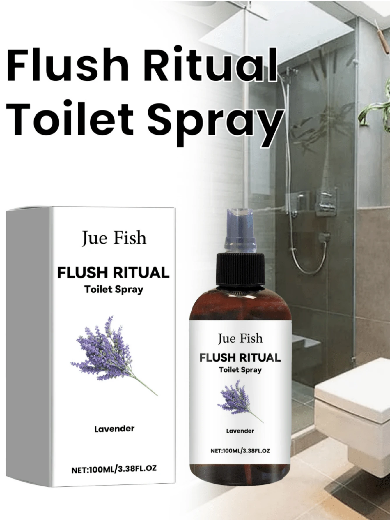 Jue Fish Lavender Scented Toilet Spray, Indoor Air Freshener Eliminates ...