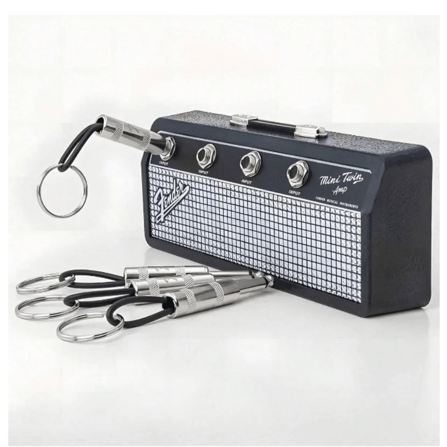 Guitar Amplifier Keychain Set, Includes 4 Guitar Jack Keychains And 1 ...