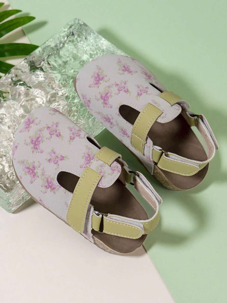 1 paire de nouvelles sandales plates à bout fermé pour filles ...