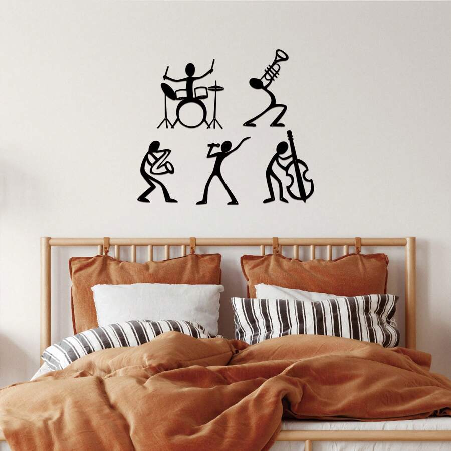 1 pieza Decoración de pared de metal para músicos, 5 piezas Arte de ...