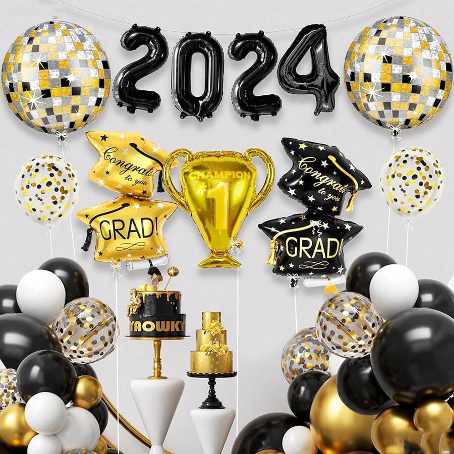 2024 Graduation Balloons Kit - Pack Of 11, Trophy Balloons, 33 Inches ...