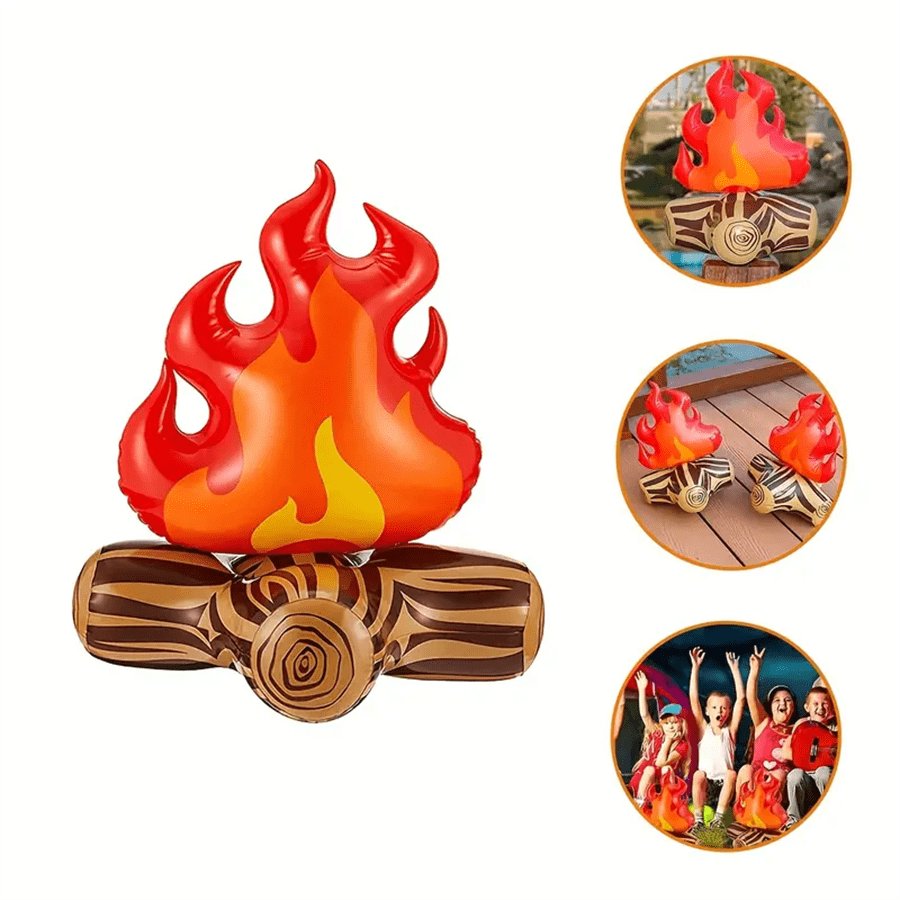 1pc,Inflatable Flame Model Yard Decoration Props PVC Inflatable Bonfire ...