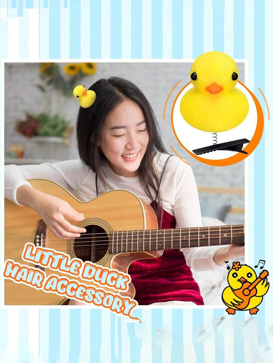 6 Pcs Yellow Duck Hairpin Set Duck Hair Clips For Children Kawaii ...