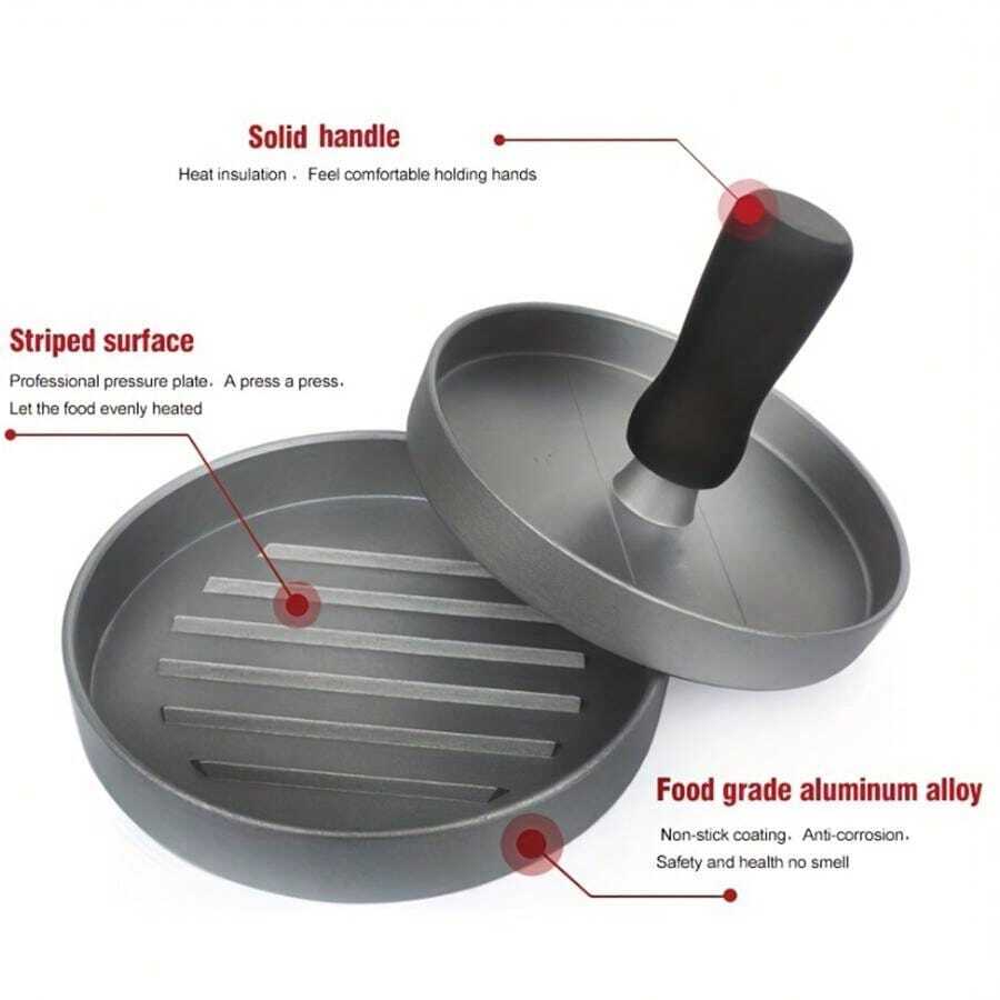 1pc Aluminum Non-Stick Burger Press, Hamburger Patty Maker And Stuffer ...