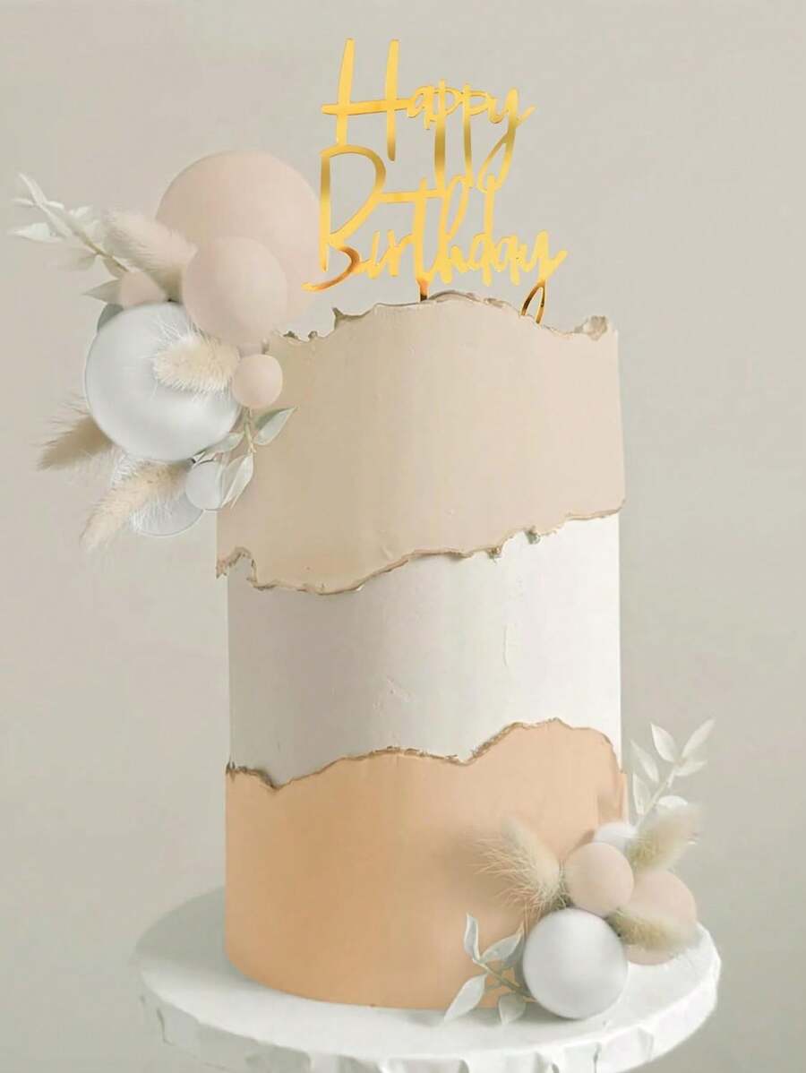 50Pcs Or 1pc Khaki Ball Cake Toppers, Boho Style Cake Toppers Khaki ...