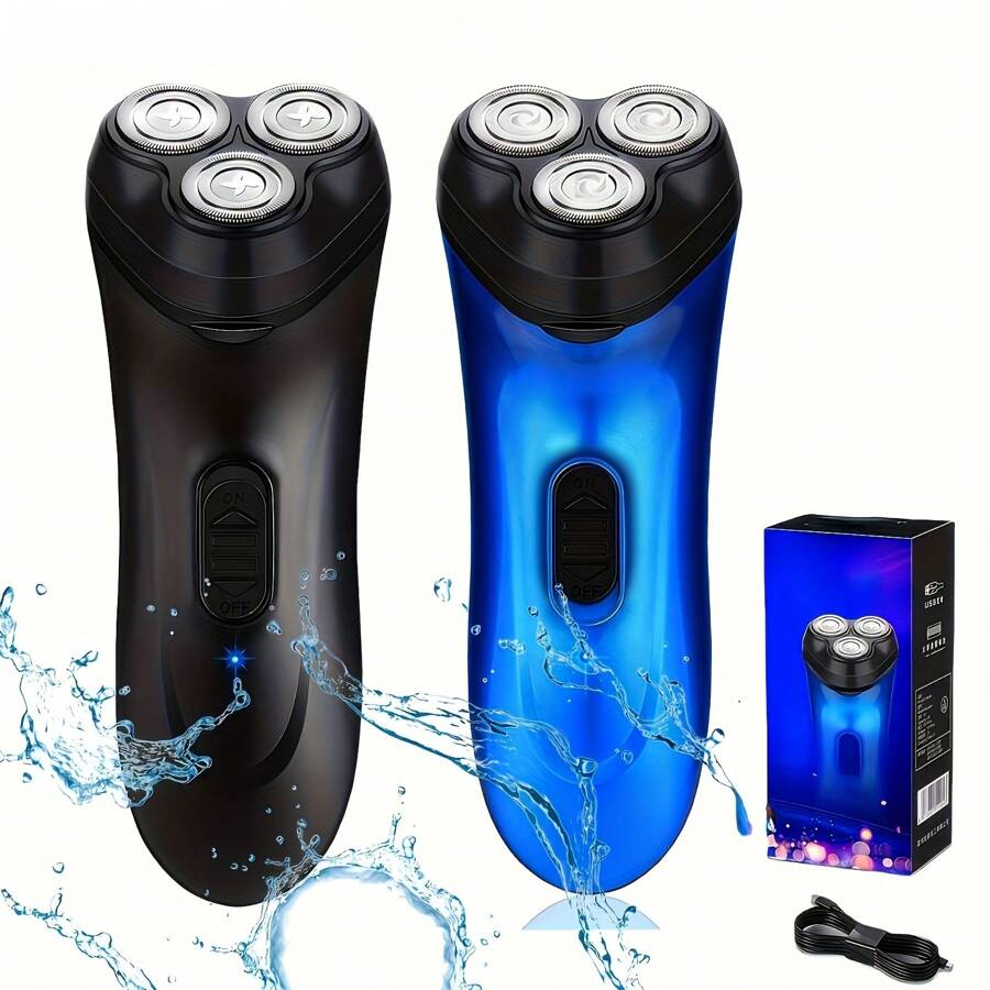 3-Head Electric Shaver Razor With Dual Circle Blade And 18 Blades ...