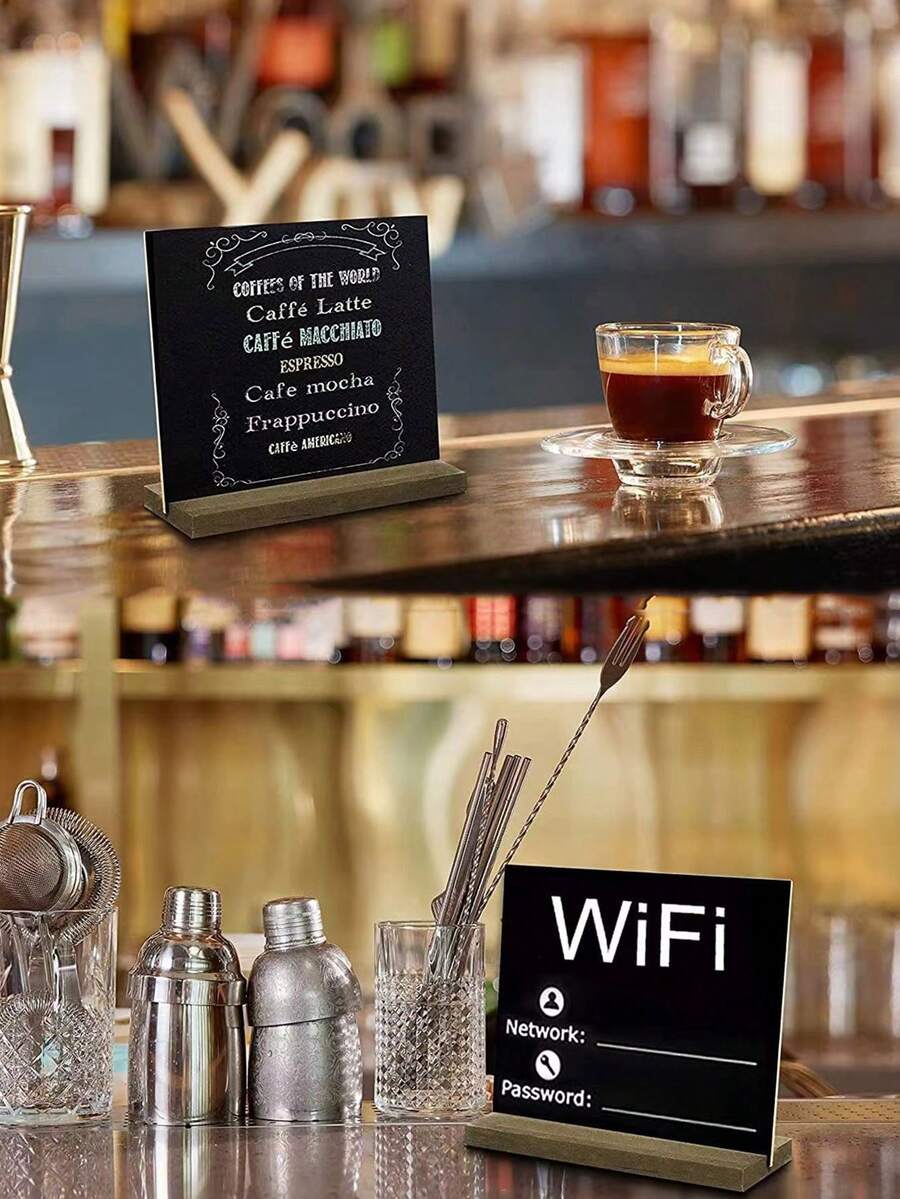 1pc Desktop Message Board Small Blackboard, Wooden Blackboard Decor ...