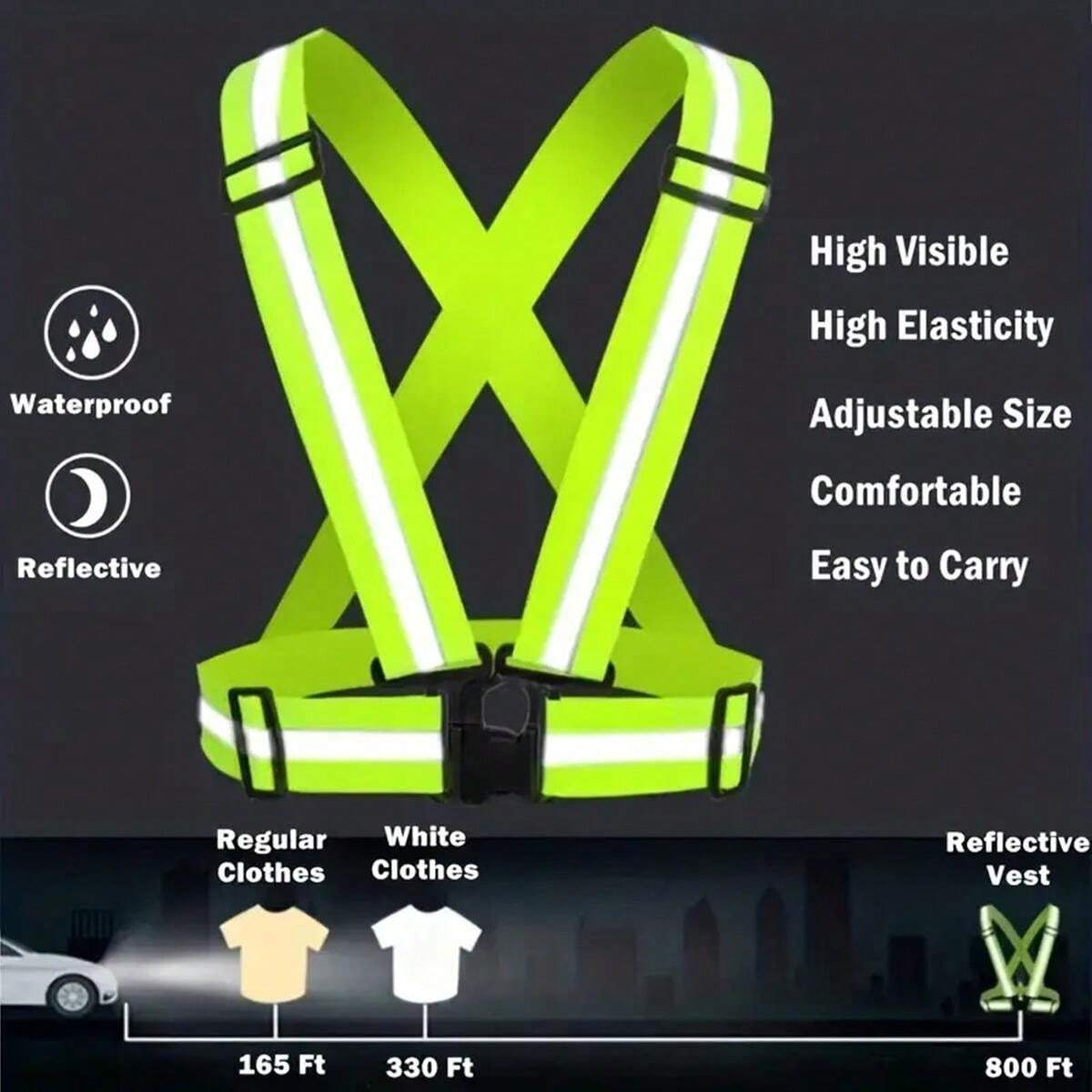 1pc High-Visibility Reflective Top, Adjustable Shoulder Straps ...