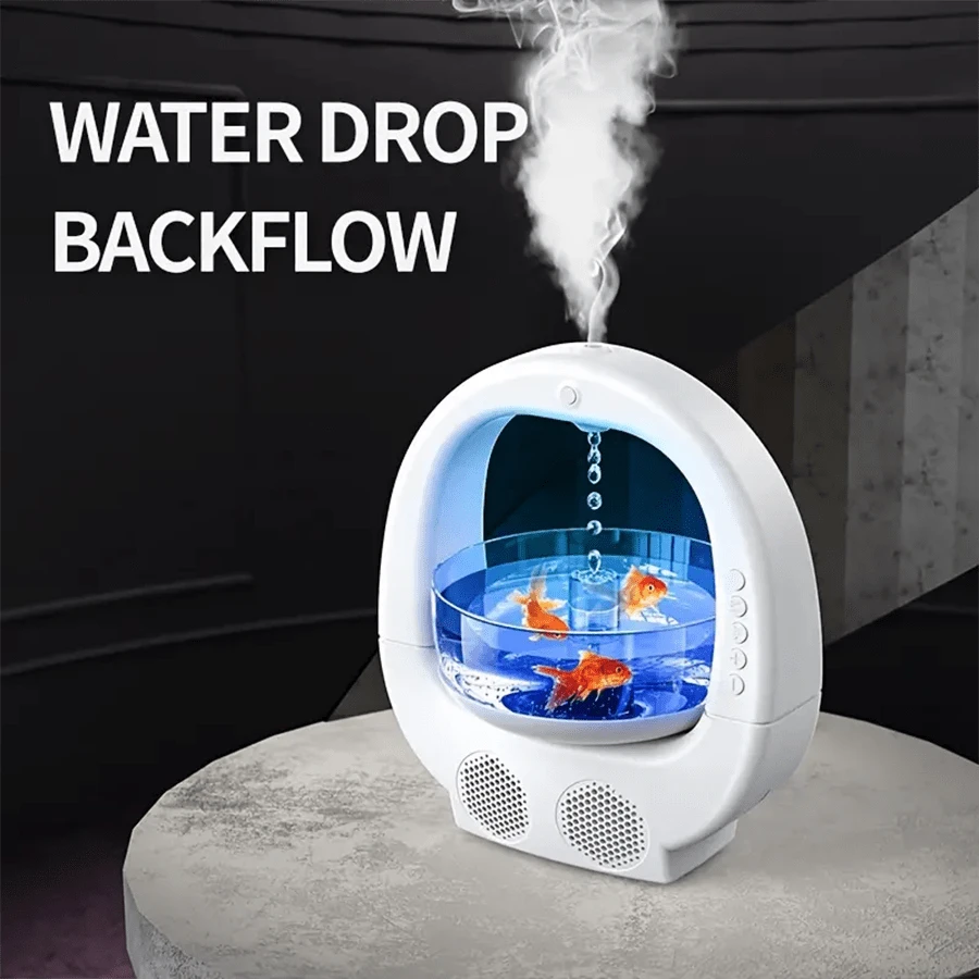 Anti-Gravity Water Drop Humidifier With Wireless Speaker, Illuminated ...