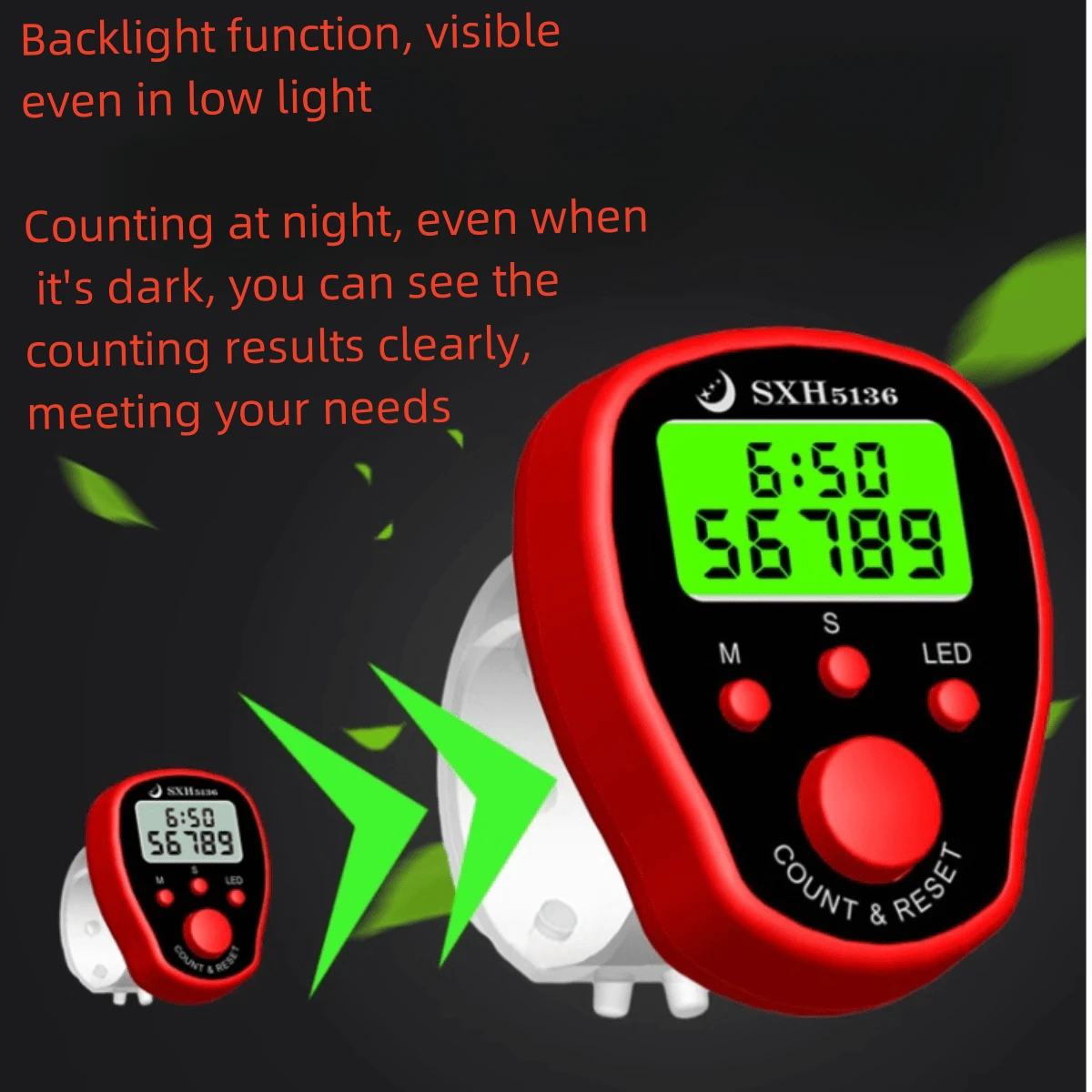 1 pieza Contador electrónico LED de 5 canales con luz nocturna ...