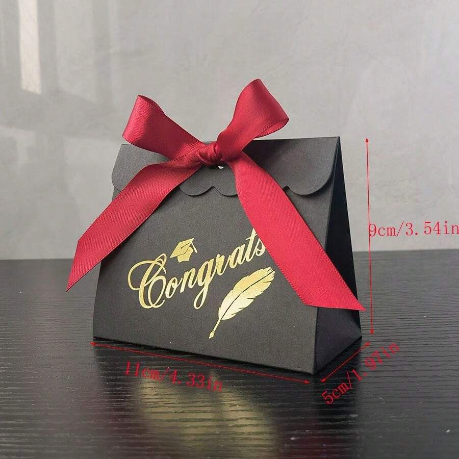 10 Stücke schwarze Bachelor Hut Kappe Candy Box für Abschluss Cookie ...