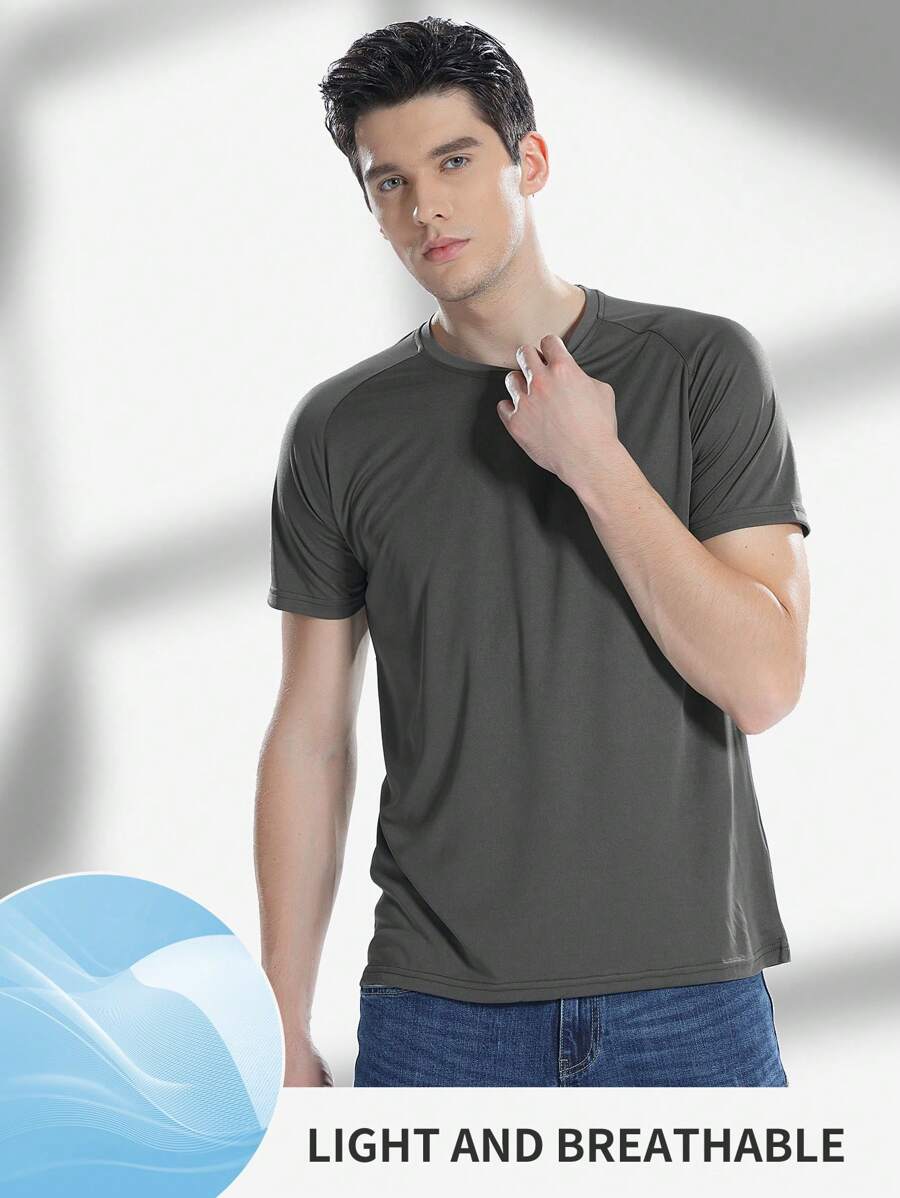 TECTOP Men Running T-Shirts Quick Dry Lightweight Short-Sleeve Sports ...