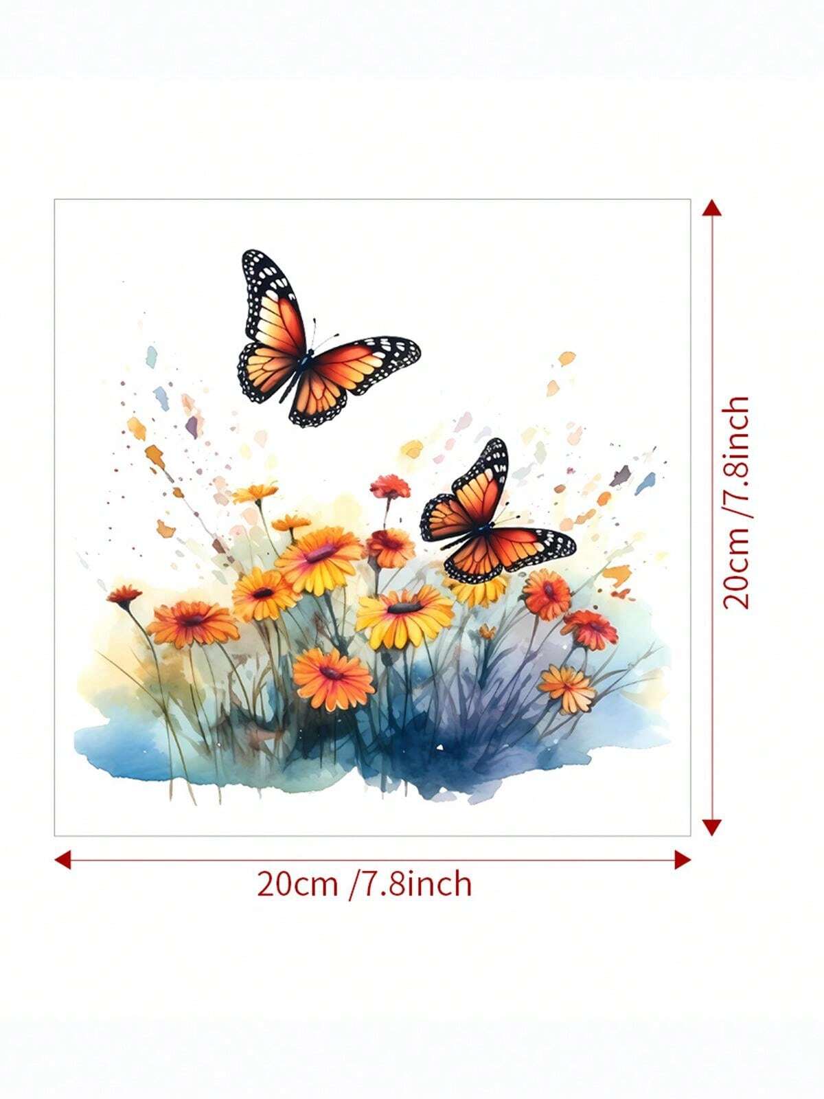 1pc kleurrijke vlinder en bloem toiletsticker zelfklevend behang voor ...