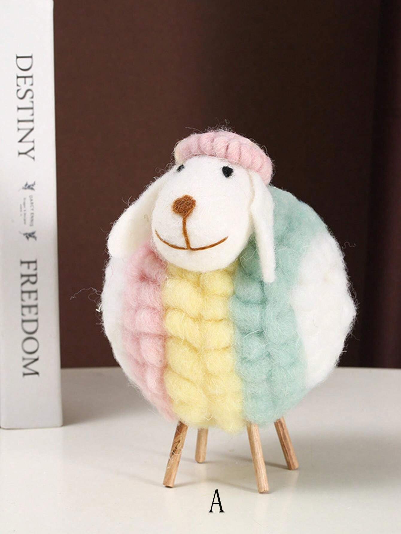 1 pieza Linda decoración de oveja de peluche colorido, muñeco de oveja ...