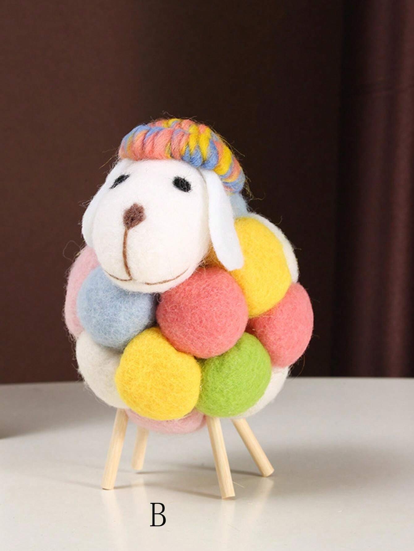 1 pieza Linda decoración de oveja de peluche colorido, muñeco de oveja ...