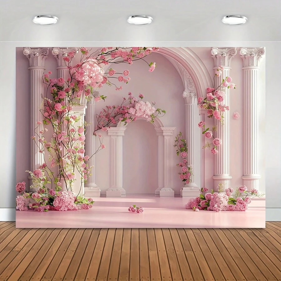 Elegant Pink Floral Photography Backdrop - Vintage Abstract Design For ...