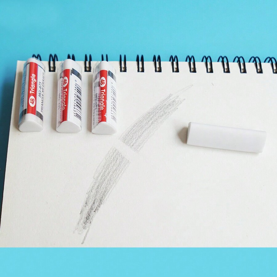 6pcs Triangular 4B Eraser For Students Office Exam Art Drawing Learning ...