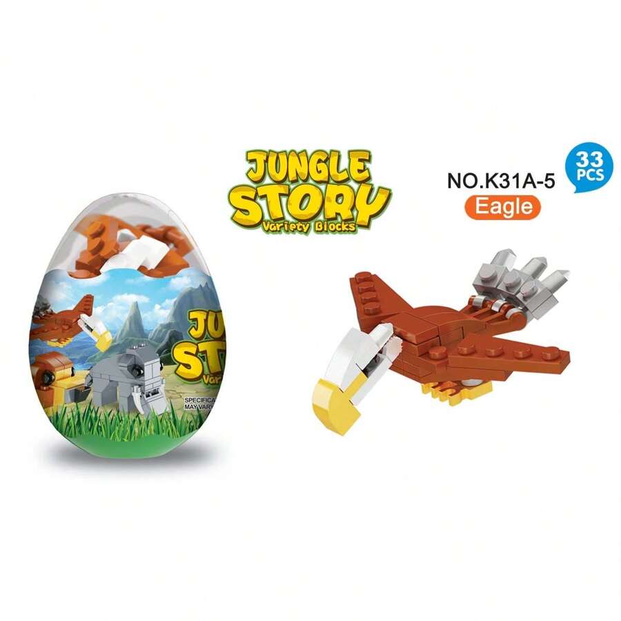 6-In-1 Assembly Building Blocks Toy Set With Egg-Shaped Toy Capsules Which Combine To Form Cars ...