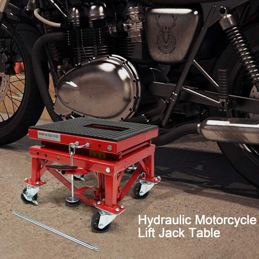 Hydraulic Motorcycle Lift Jack, 300 LBS Capacity Steel ATV Scissor Lift ...