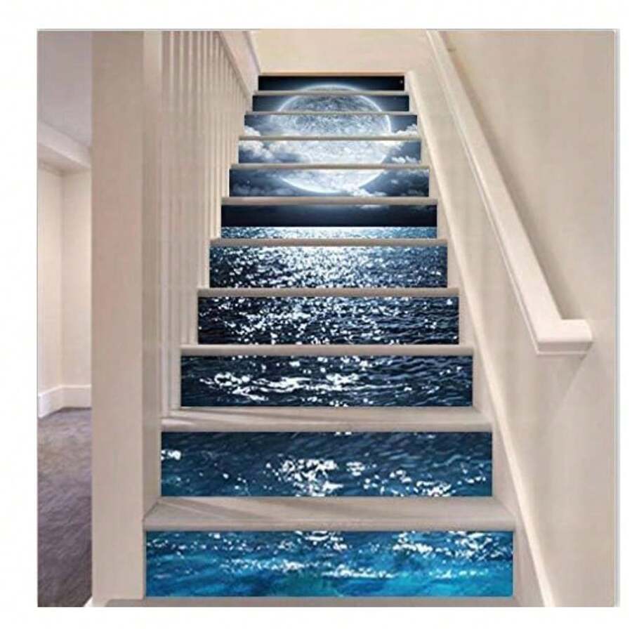 13PCS/Set 3D Self-Adhesive Stair Risers Stickers Vinyl Staircase ...