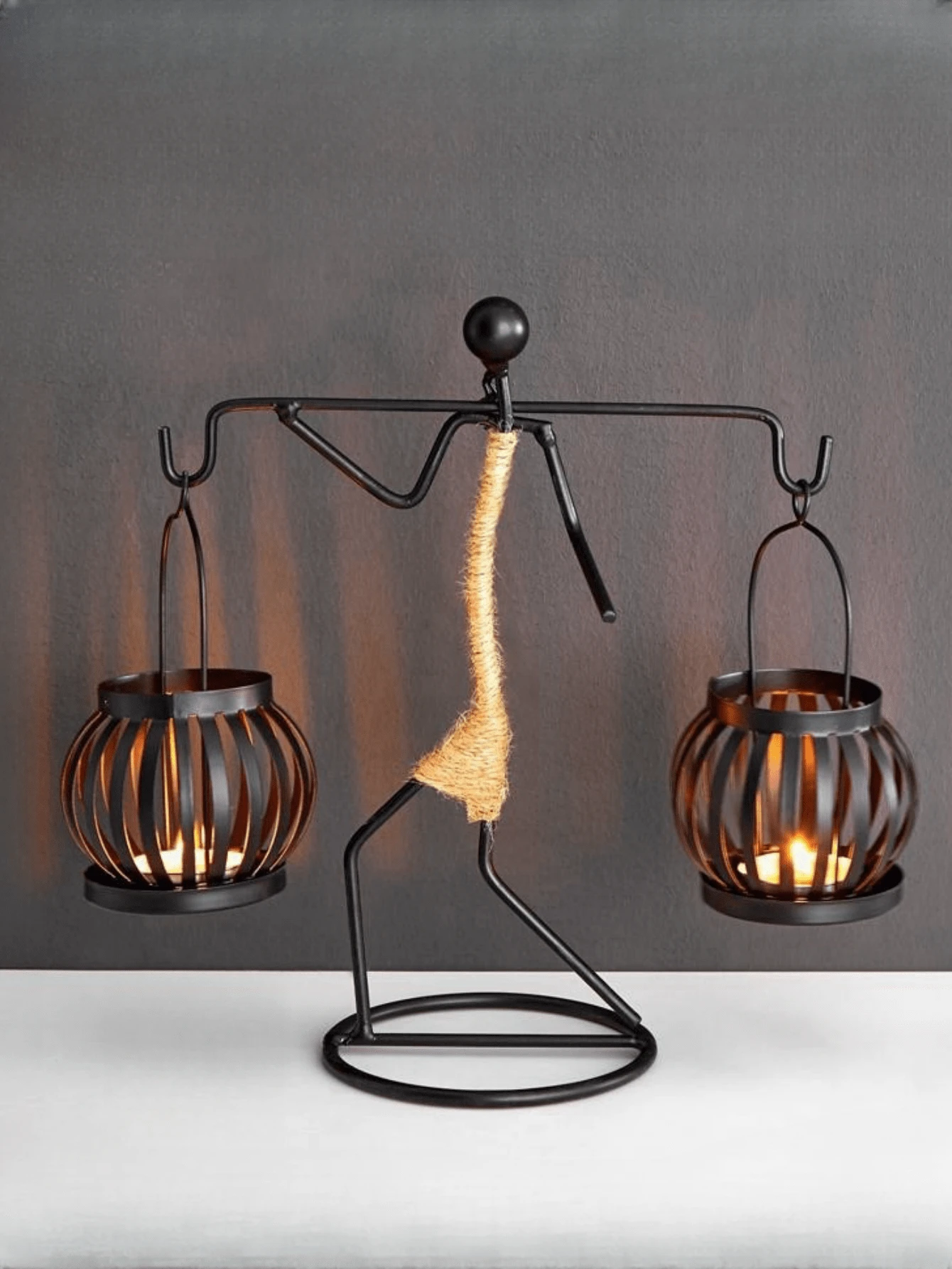 1 pieza Candelabro de hierro creativo, moderno y minimalista ...
