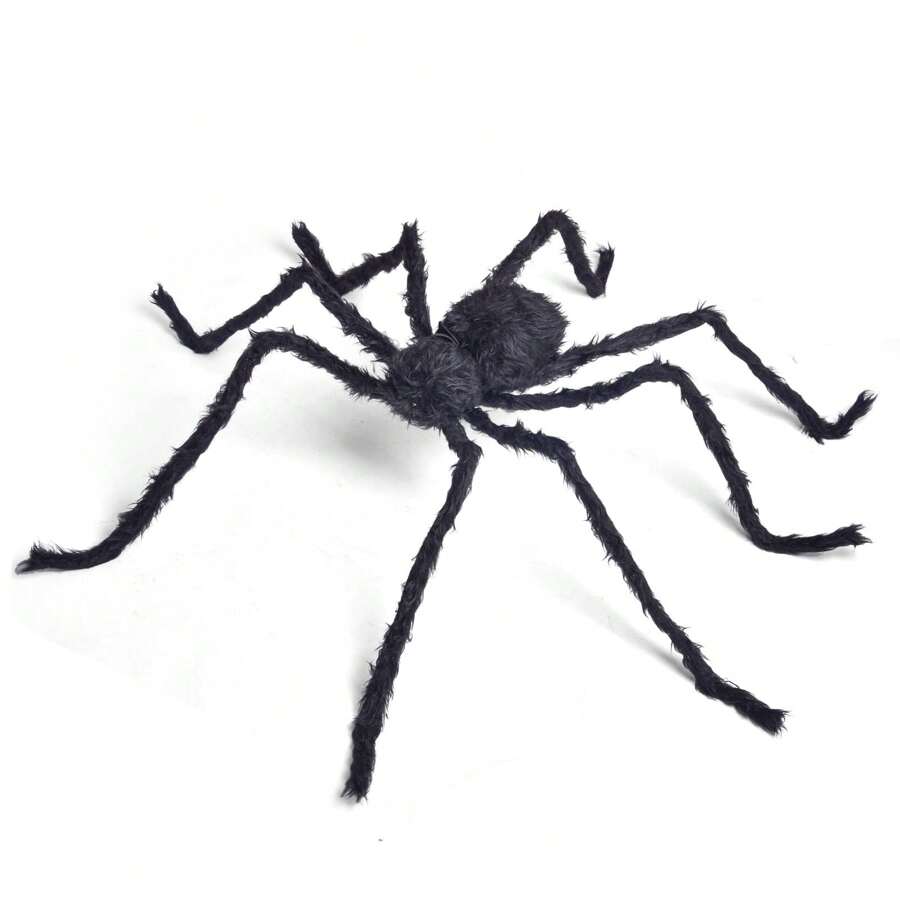 Halloween Spider, Posable Furry Black Giant, Fuzzy Spiders Halloween ...
