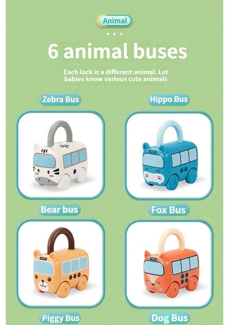 3pcs Animal Sorting Lock & Key Sensory Car Activity Toys - Toddler ...