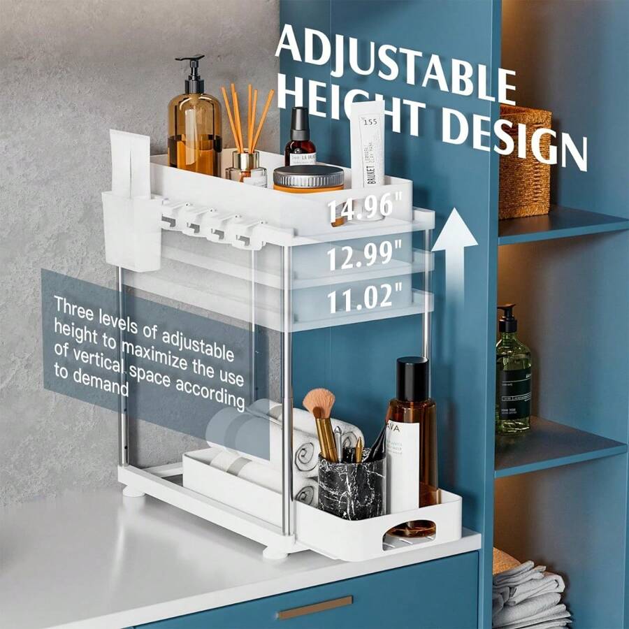 2 Pack Under Sink Organizers And Storage, Double Sliding Kitchen ...