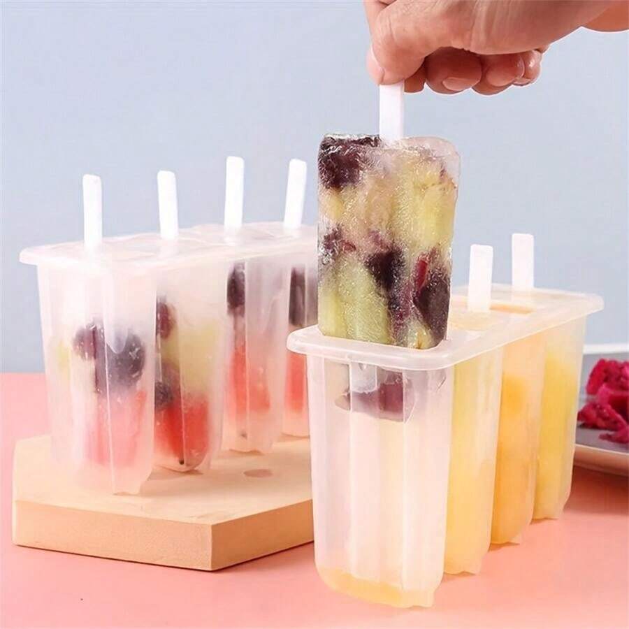 4pcs Plastic Popsicle Molds, DIY Homemade Ice Pop Maker For Kids ...