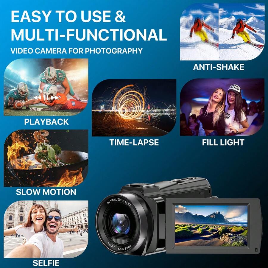 Nicamery 5K Video Camera, 48MP, 30FPS Ultra HD Vlogging Camera, 3 ...