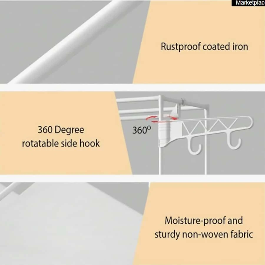 1pc Easy-To-Assemble Steel Pipe Wardrobe With Clothes Hanger And ...