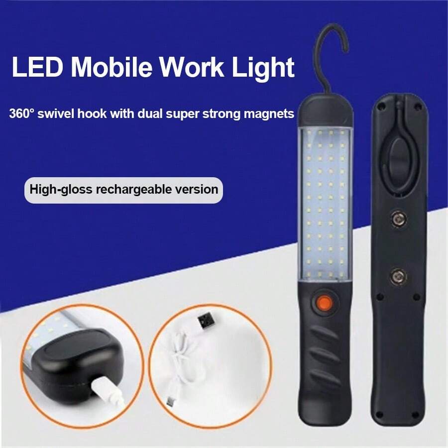 1 Rechargeable LED Work Light, Magnetic Outdoor Light For Garage ...