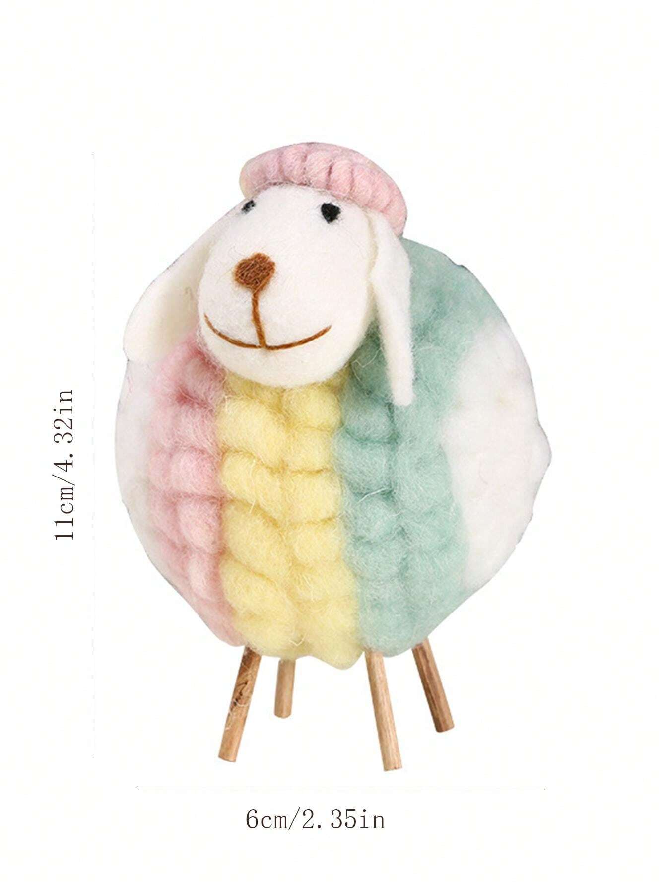 1 pieza Linda decoración de oveja de peluche colorido, muñeco de oveja ...
