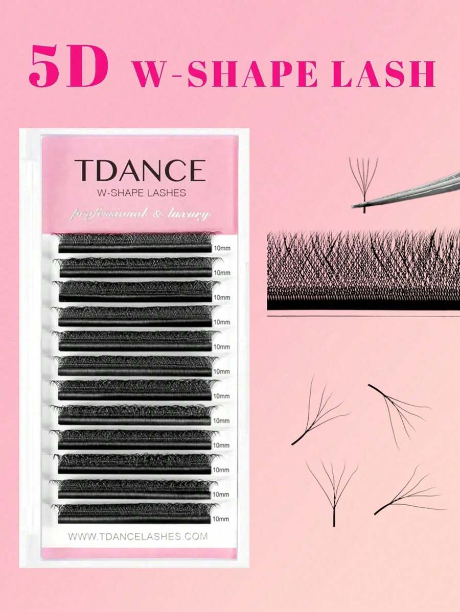 TDANCE 1box 12Rows 3D 4D 5D W Shape Eyelash Extension Premade W Lashes ...