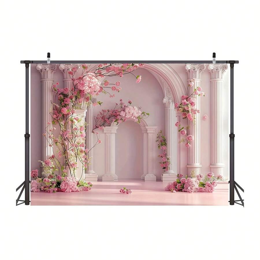 Elegant Pink Floral Photography Backdrop - Vintage Abstract Design For ...