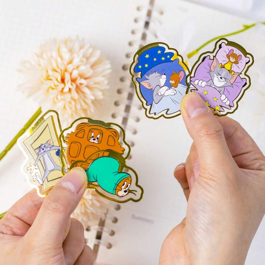 TOM & JERRY Golden Metal Bookmark Cartoon Anime Cat And Mouse Shaped ...