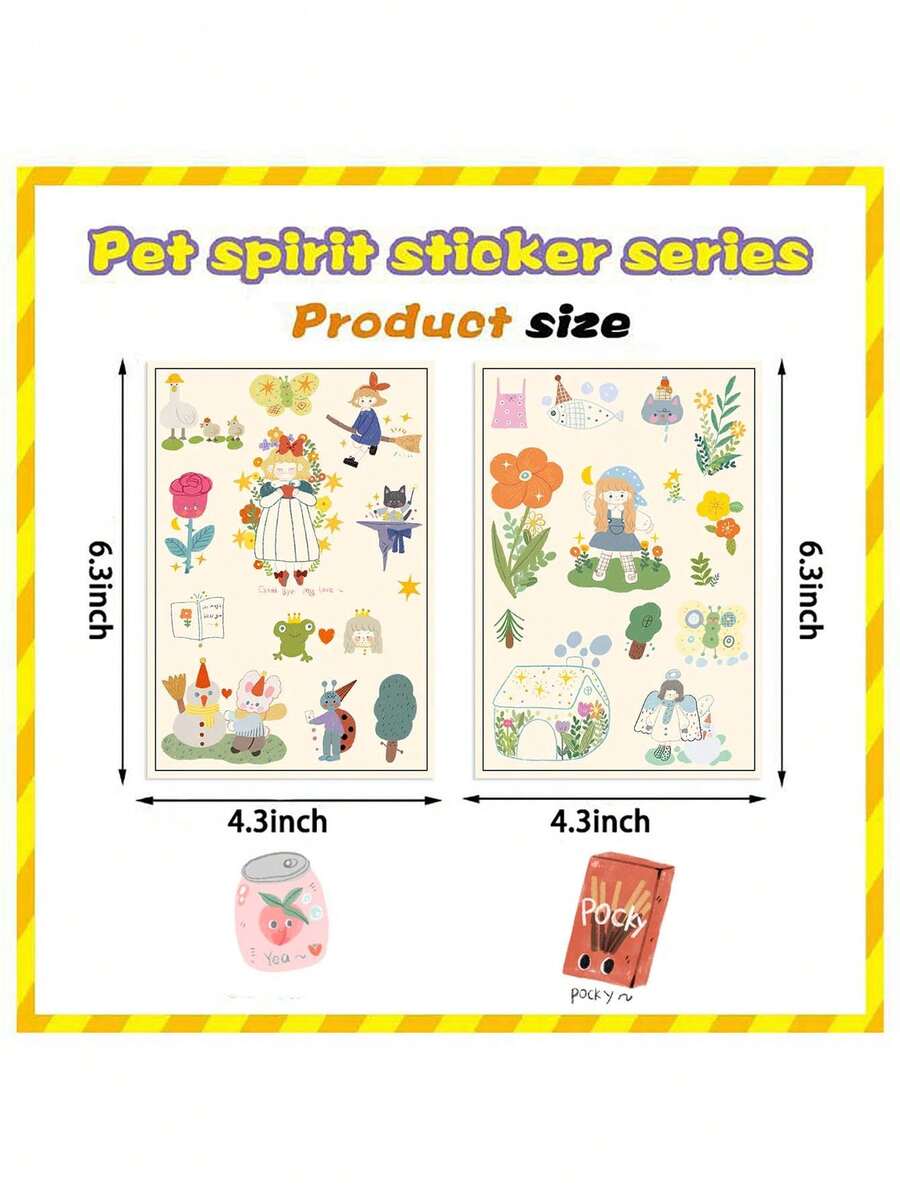 8 Simple Stroke Guka Stickers, Cute Diy Sticker | SHEIN USA