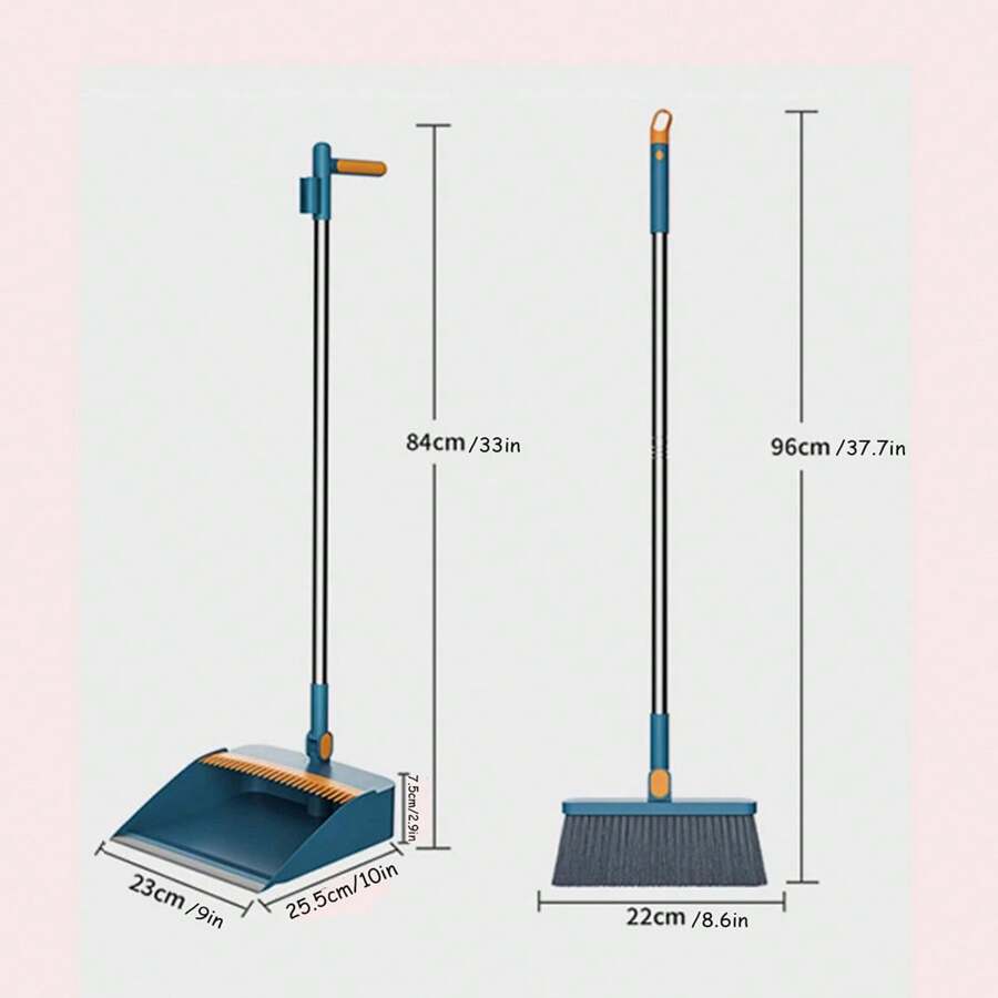 1set Household Cleaning Broom And Dustpan Combination, Including Broom, Dustpan, And Foldable ...
