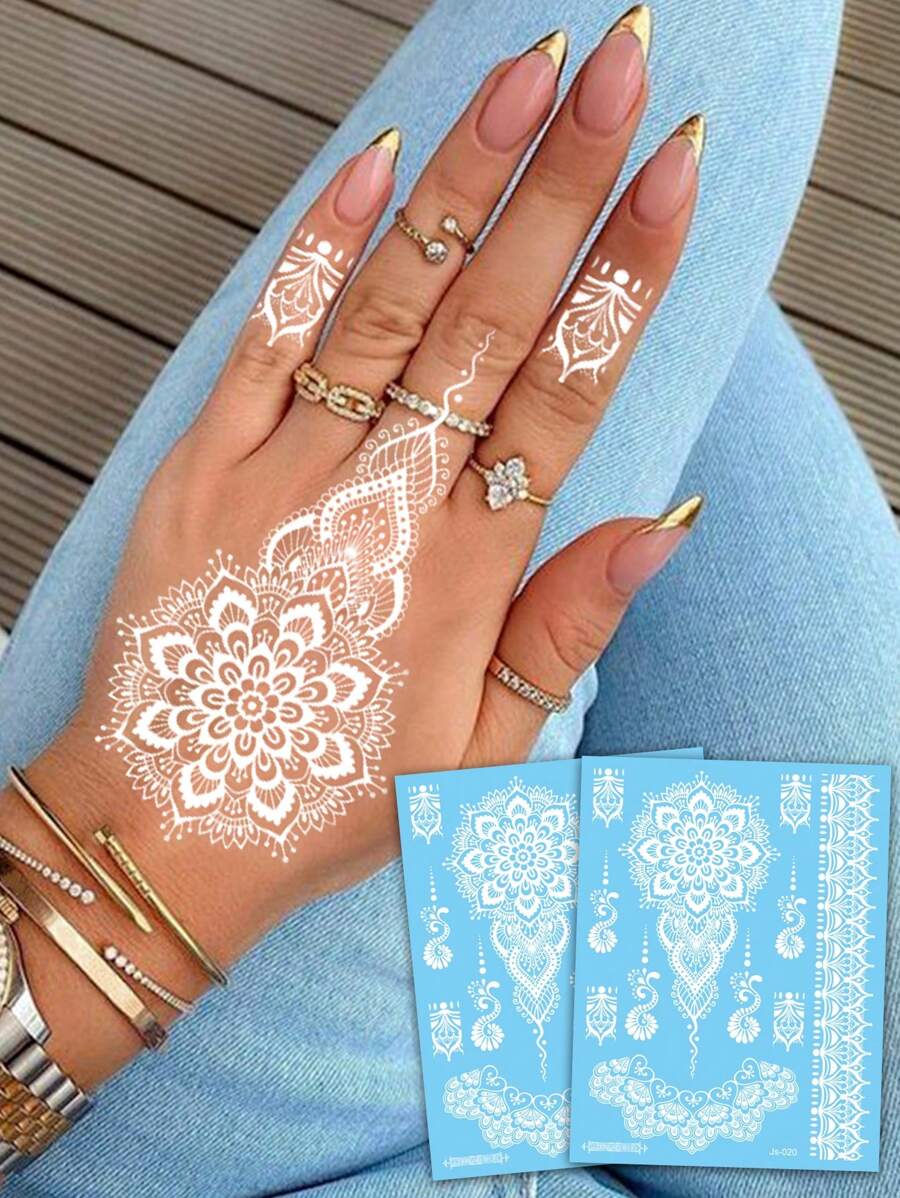 2 Sheets Large Size Body Art Temporary Tattoo Stickers For Women Or Men ...