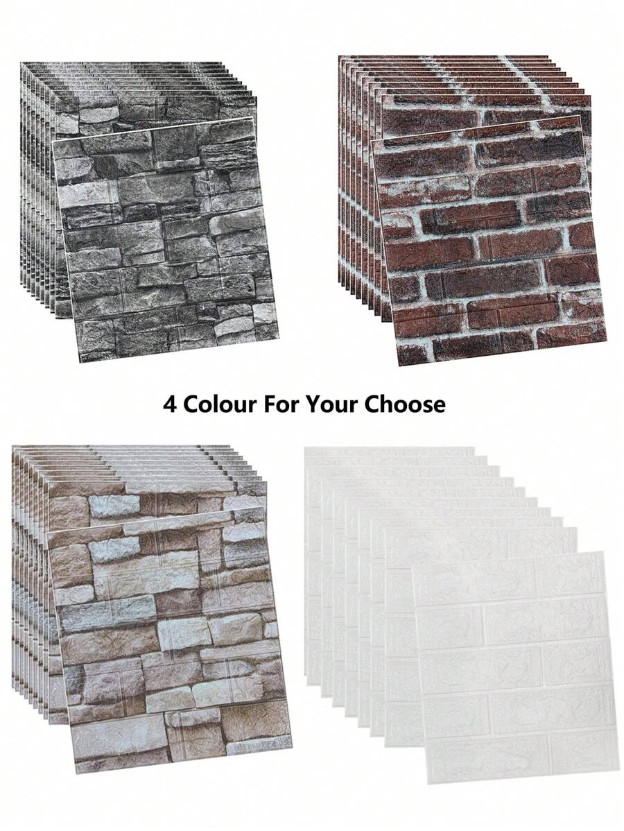 10/20/50/100pcs 3D Wall Panels Peel And Stick 3D Brick Wallpaper Peel ...
