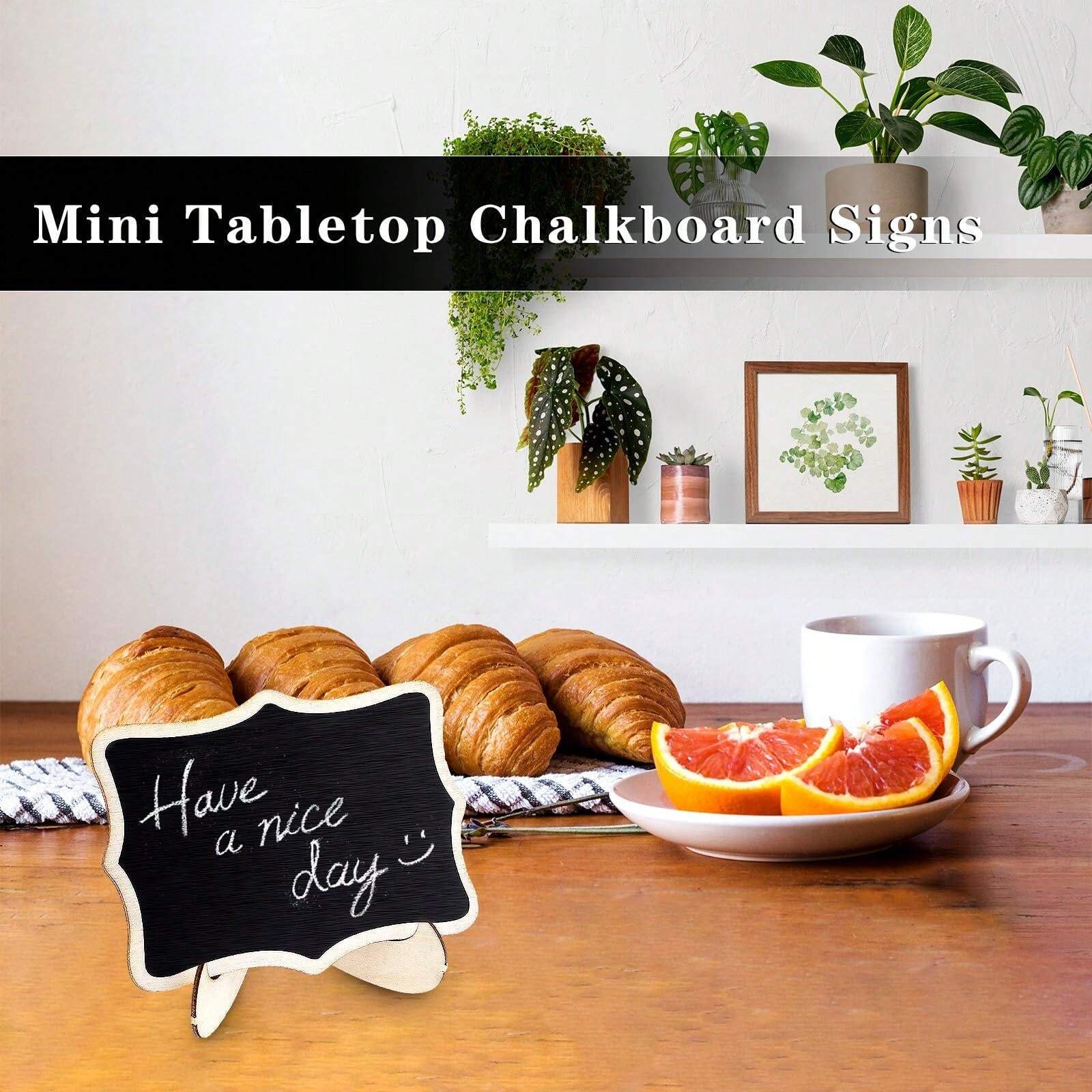 20 Pcs Mini Chalkboard Signs, Small Wooden Chalkboard Labels With ...