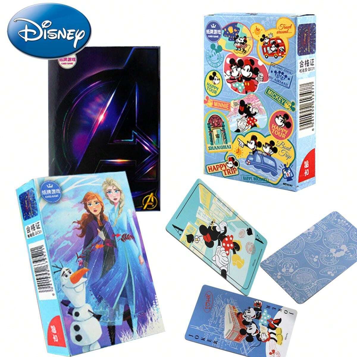 1Set Genuine Frozen Poker Elsa Mickey Cute Leisure Puzzle Digital Cards ...