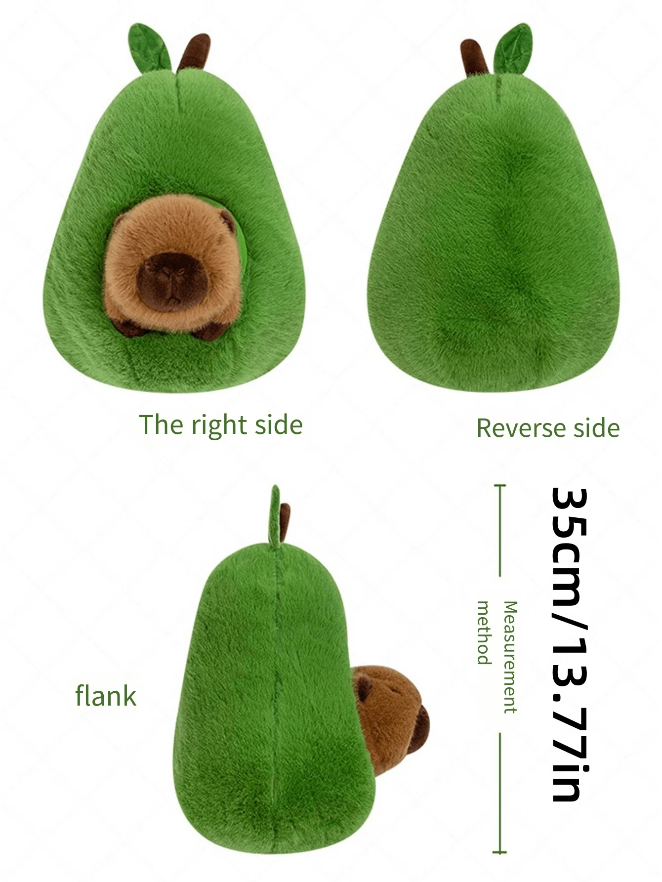 New Avocado Capybara Plush Toy, Creative Capybara Stuffed Animal Soft ...