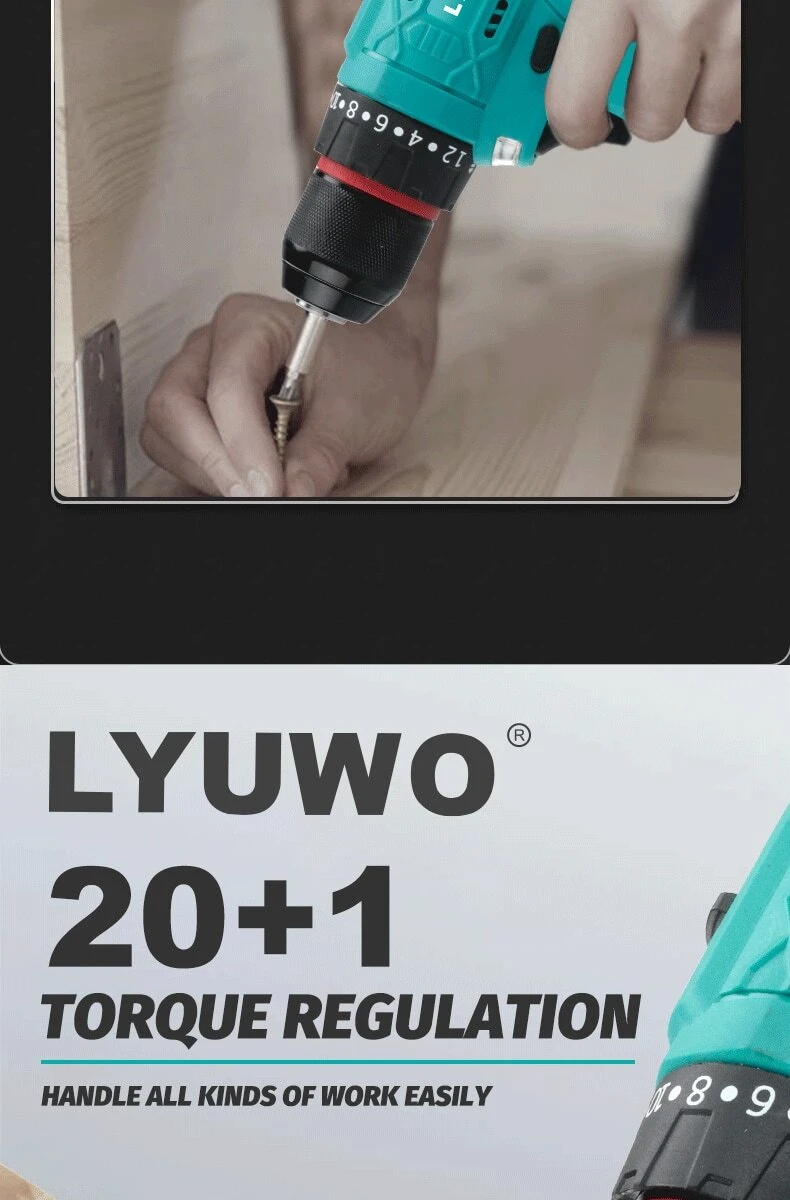Lyuwo Electric Tools, Lithium Electric Screwdrivers, Rechargeable Impact Drills, Household ...