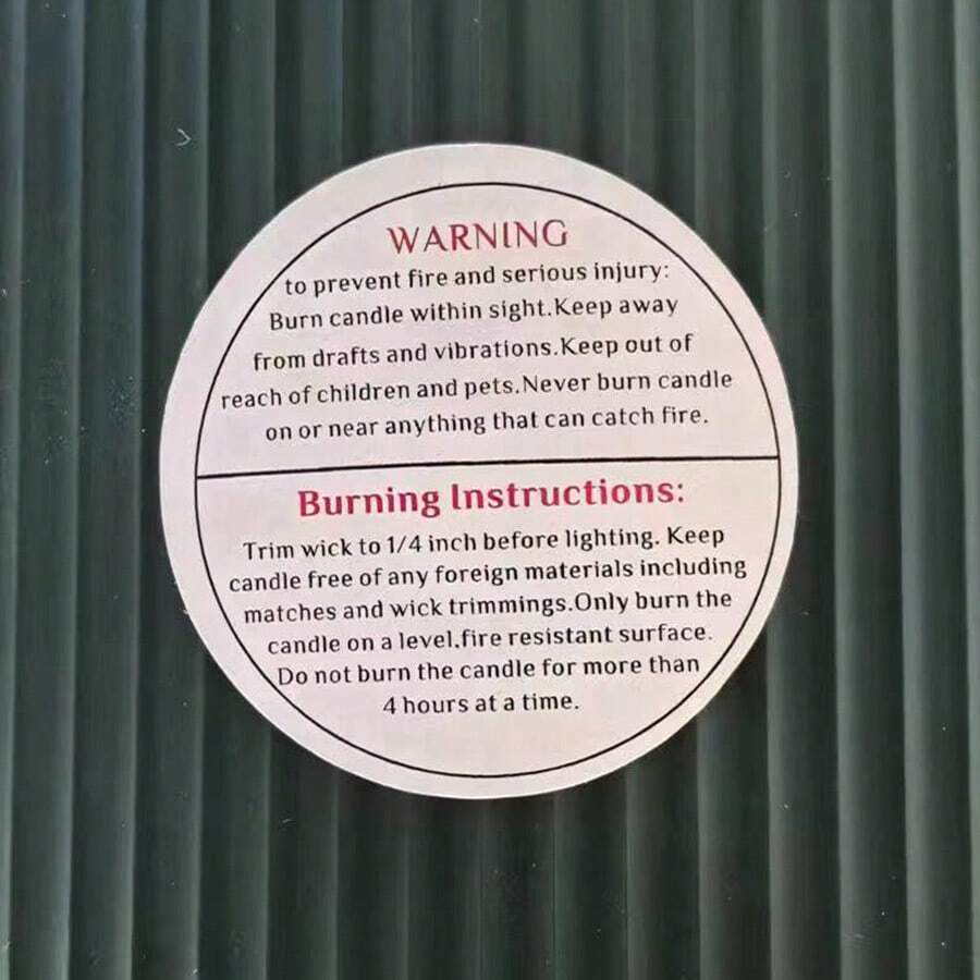 5.5cm/2.17in Big Candle Warning Label Sticker, Scented Candle Container ...