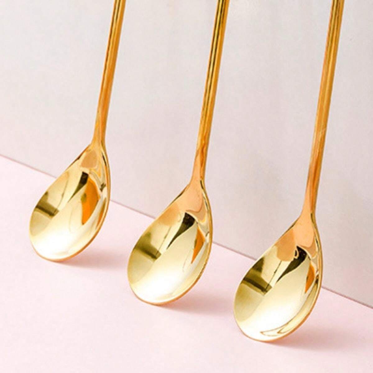 Stainless Steel Sakura Spoon For Desserts, Gold-Colored Spoon With ...