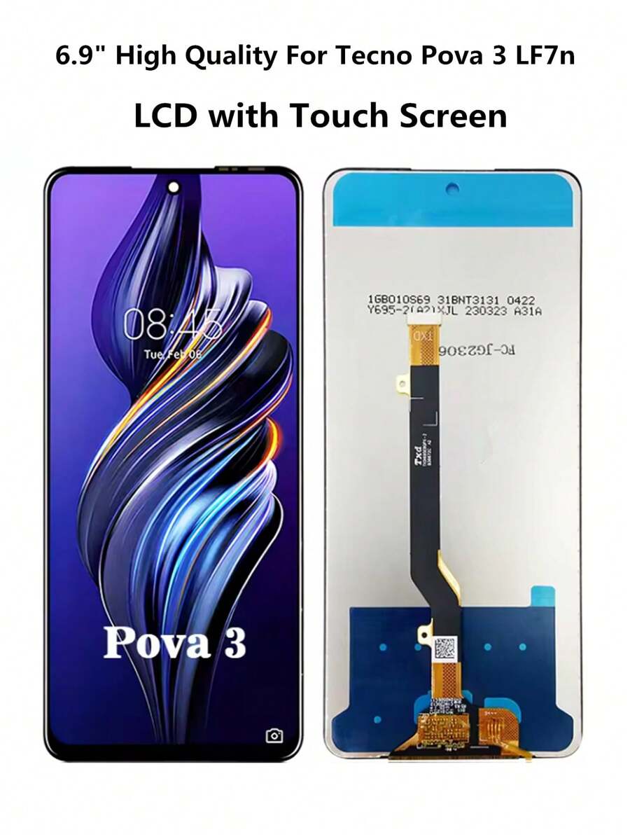 6.9英寸高品質 Tecno Pova 3 LF7n LCD屏幕與觸摸屏數字化組件顯示完整更換LCD丨 SHEIN香港