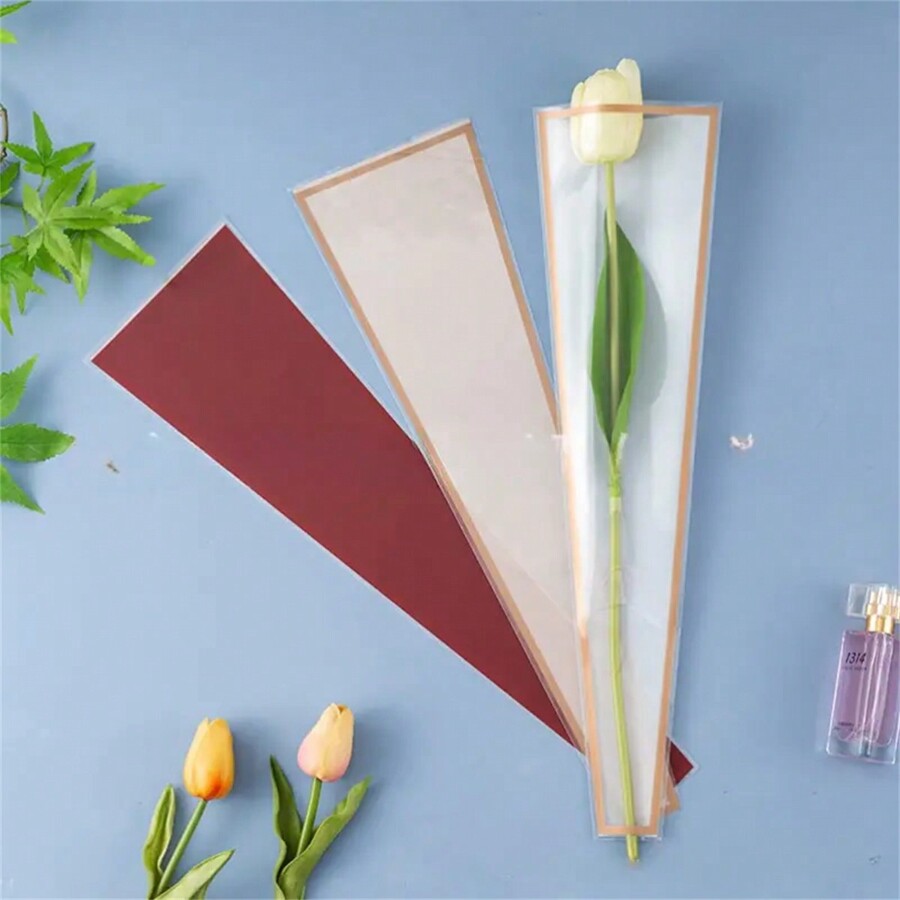 Single-Sided Golden Edge Waterproof Flower Wrapping Paper, Suitable For ...
