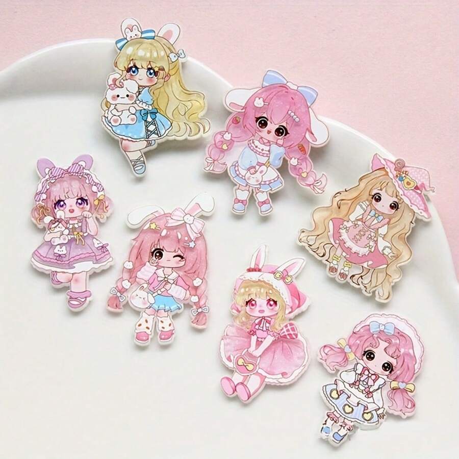 Creative And Versatile 7pcs Cartoon Jewelry Set - Perfect For DIY ...