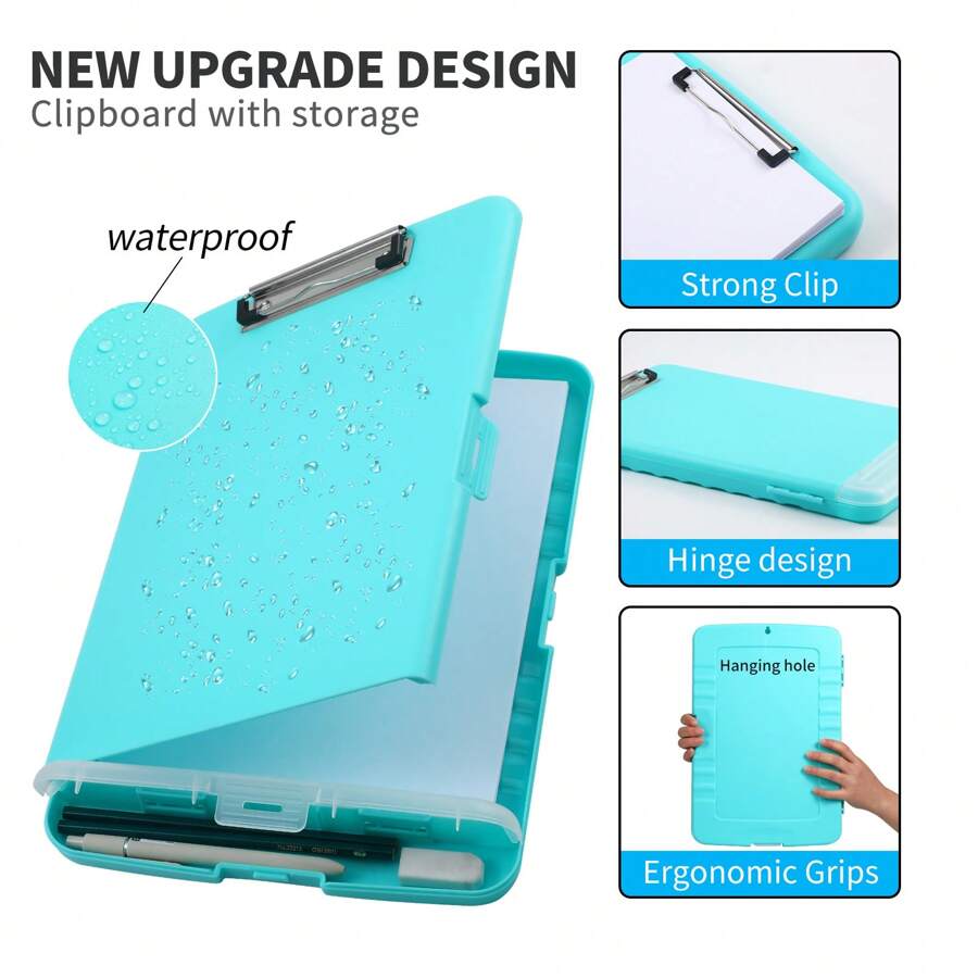 1pc Clipboard With Storage, A4 Plastic Clipboards With Pen Holder, High ...